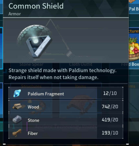 How To Craft Common Shield In Palworld