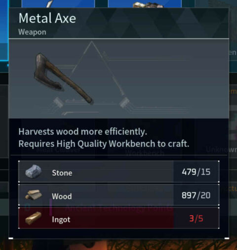 How To Craft Metal Axe In Palworld
