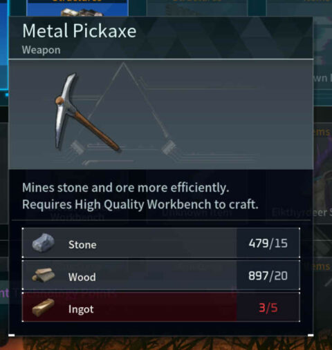 How To Craft Metal Pickaxe In Palworld