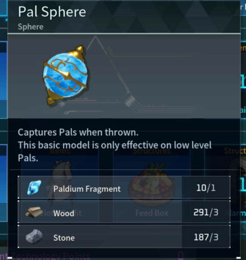 How To Craft Pal Sphere In Palworld