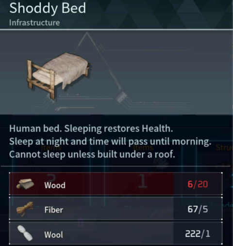 How To Build Shoddy Bed In Palworld