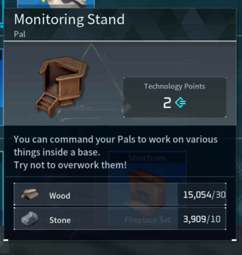 How To Craft Monitoring Stand In Palworld