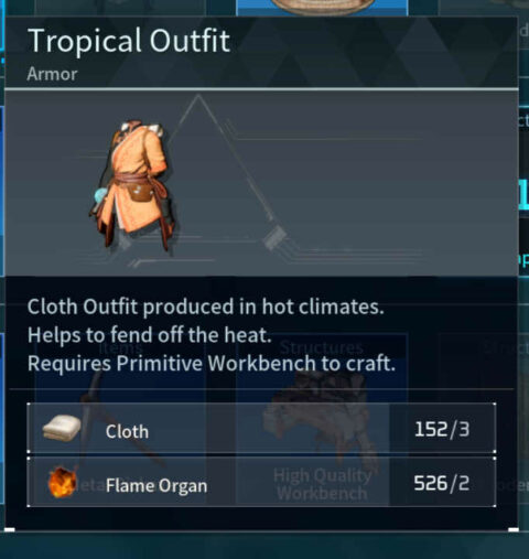 How To Craft Tropical Outfit In Palworld