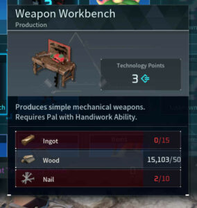 How To Craft Weapon Workbench In Palworld