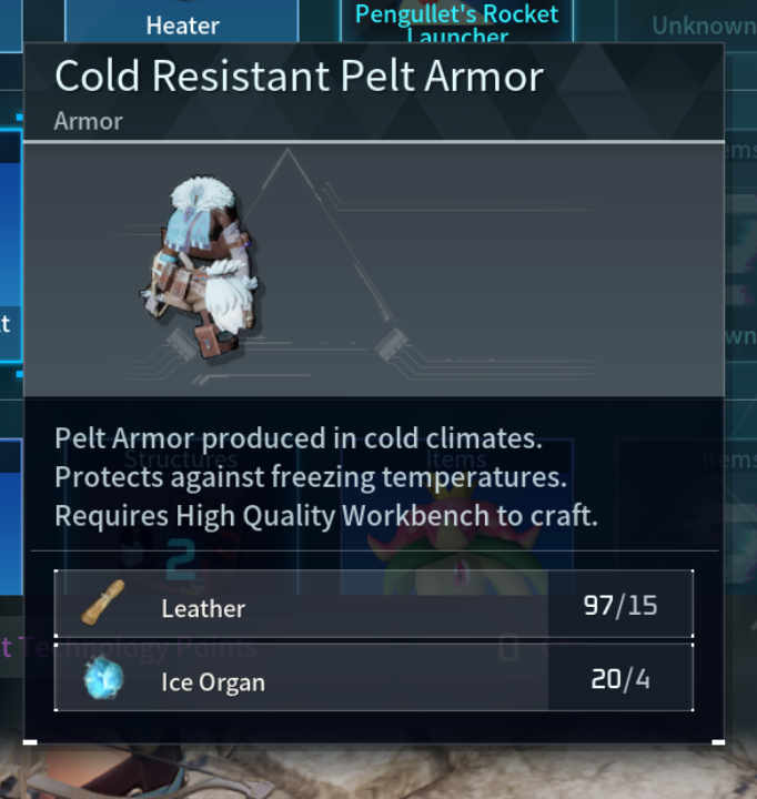 How To Craft Cold Resistant Pelt Armor In Palworld