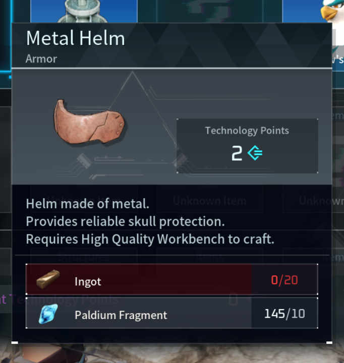 How To Craft Metal Helm In Palworld